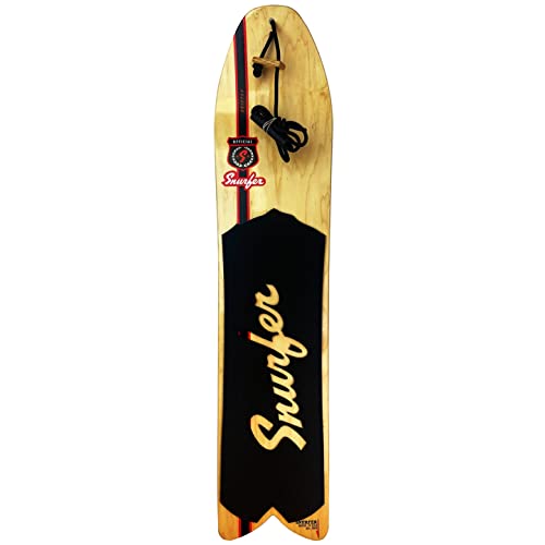 Snurfer Drifter Long Pad Snow Surfer (Black/Natural Wood) | Amazon ...