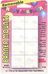 Amazon.com: Magic Mounts Party Banner Mounts 16 1"x1" Removable tabs ...