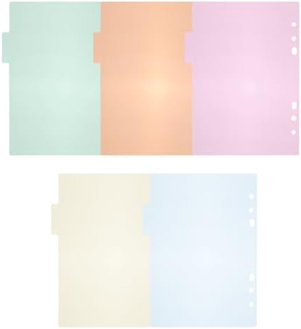 NUOBESTY 21x15.9x0.1cm A5 Binder Dividers Labels Transparent PVC Binder Divider Pages Plastic ...