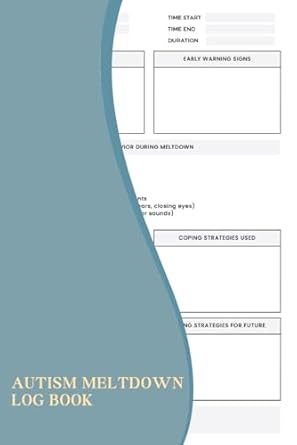 Autism Meltdown Log Book: A Record Book To Help You Manage Meltdowns ...