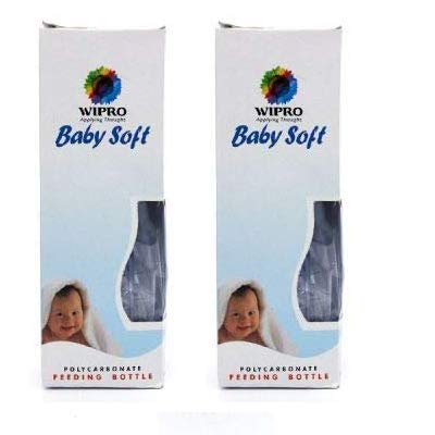 Buy Wipro Baby Soft Polypropylene Feeding Bottle with Spoon,125ml, Pack ...