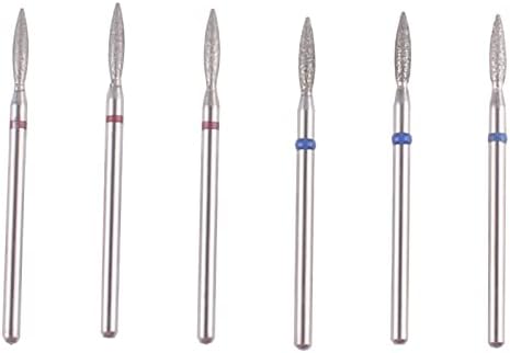 Amazon.com: MZCMSL Flame Shape Diamond Cuticle Nail Drill Bit Set, 6pcs ...