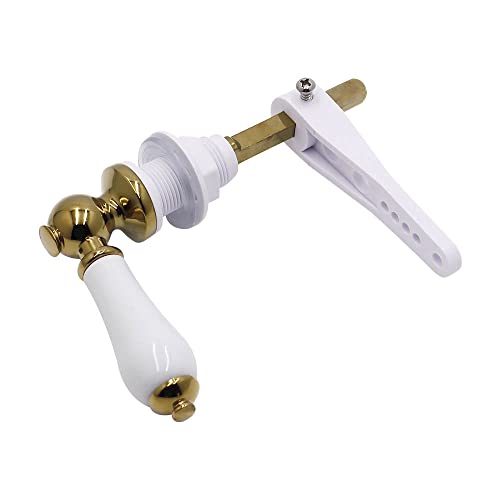 Harrington Marley Ceramic Toilet Brass Finish Cistern Lever Flusher ...