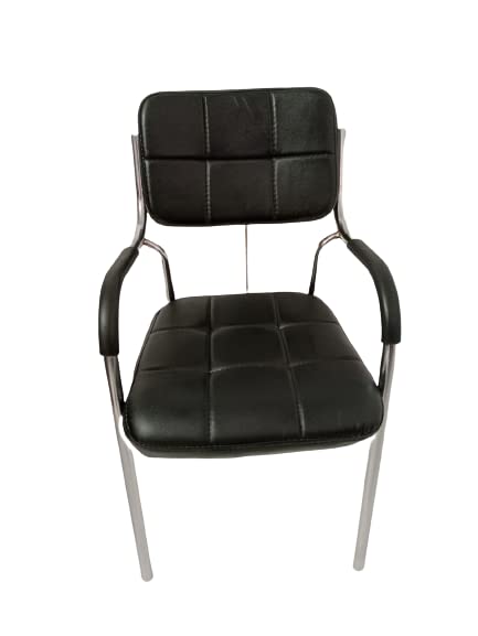 Office Study Chair with arm Rest Steel Frame and cushoined seat for ...