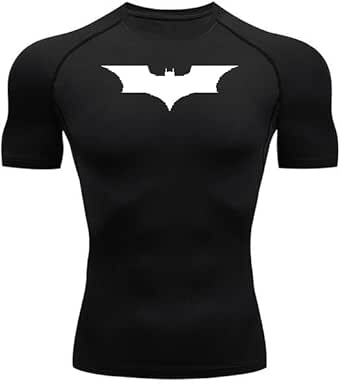 Amazon.com: FitKairosis Bat Black Batman Compression Shirt for Men ...