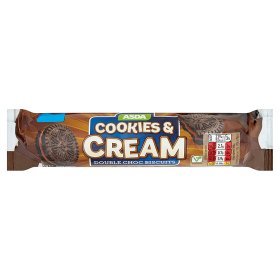 Amazon.com: ASDA Cookies & Cream Double Choc Biscuits 154g : Grocery ...