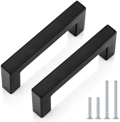 VEVOR 10 Pack Cabinet Pulls, 3in / 76mm Center to Center Slim Square Kitchen Cabinet Drawer ...