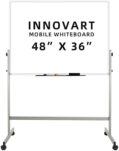 Amazon.com : INNOVART Mobile Whiteboard 48” x 36”, 360° Reversible ...
