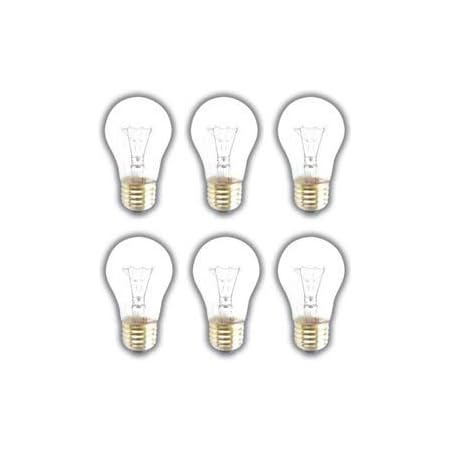 (6 Pack) SHATTERPROOF Light Bulb A15 Clear Glass 60 WATT Incandescent ...