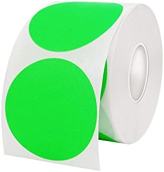 Amazon.com: STARLIBOO Fluorescent Green 4 inch Writable Circle Stickers ...