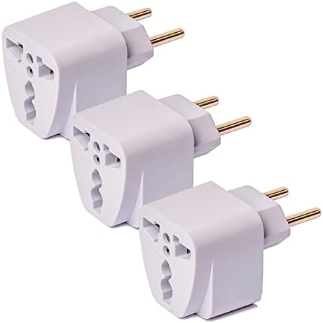 Kit com 03 Adaptadores Tomada Benjamim T Universal Padrão Europeu Uk ...