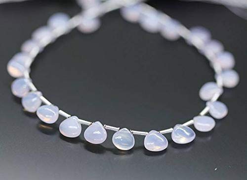 Rare Pink scorolite Smooth Heart Drop Gemstone Loose Craft Beads Strand ...