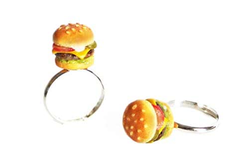 Amazon.com: 1PC Cheese Burger Ring Jewelry Gifts For Best Friends ...