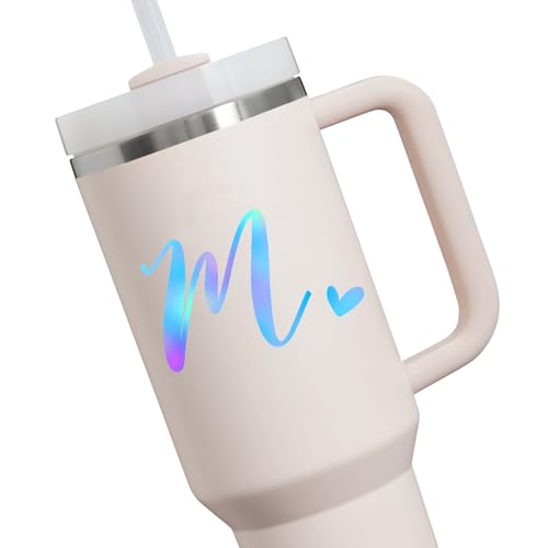 Amazon.com: Set of 3 Single Letter Decal, Letter with Heart, Tumbler ...