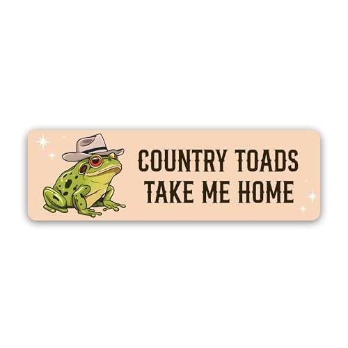 Amazon.com: Country Toads Take Me Home Bumper Sticker Funny Toad Cute ...