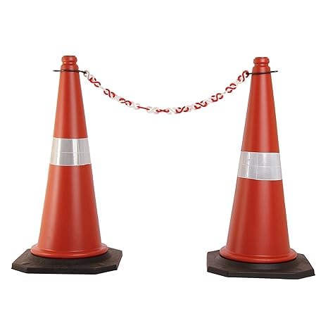 ROBUSTT Parking Barrier Traffic Cones With Chain (Pack of 2) for no ...