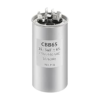 35+5uF 35 5 MFD ±6% 370V/440V Dual Run Start Round A/C Capacitor CBB65B Air Conditioner ...