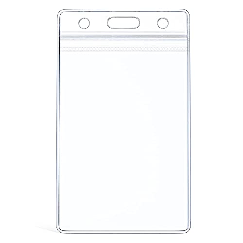 Snapklik.com : Vertical ID Badge Holders Sealable Waterproof Clear ...