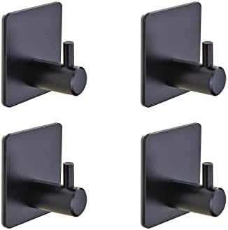 Vista Stick on Hooks for Hanging Black Self Adhesive Hooks Stainless ...