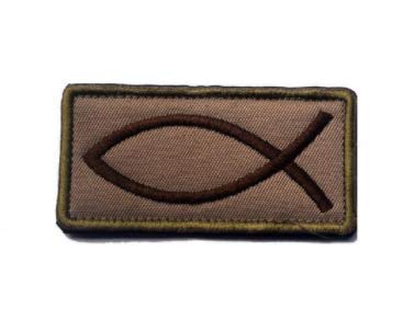 Christian Jesus Fish Symbol Ichthus Tactical Embroidery Patch Hook & Loop Morale Patch Military ...