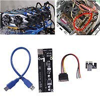 16CF High Speed USB 3.0 4Pin SATA BTC ETC Miner PCI Express Riser Card ...
