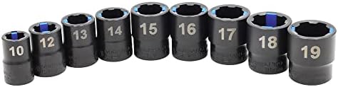MichaelPro 9Pc 3/8-Inch Drive Black Oxide Cushion Grip Sockets in ...
