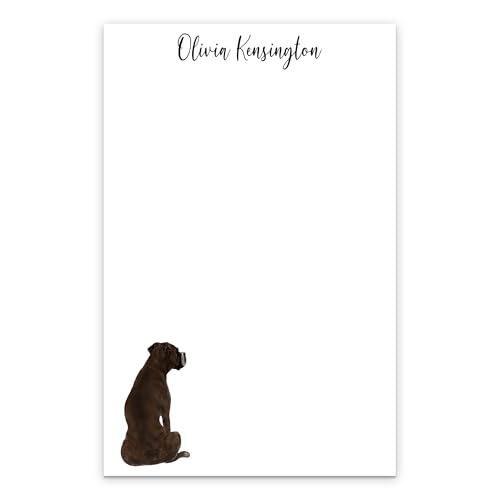 Amazon.com: Customized Boxer dog notepad with name, watercolor Boxer ...