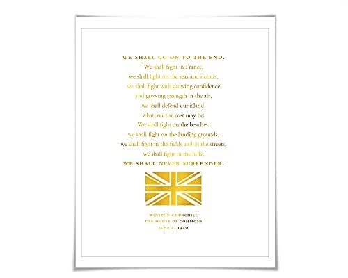 Amazon.com: Winston Churchill Gold Foil Art Print. 7 Foil Colours. We ...