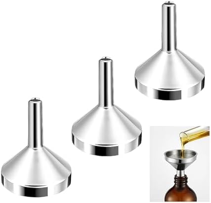 3PCS Small Funnel Set - Silver Aluminium Mini Funnels - 2.5cm Mouth ...