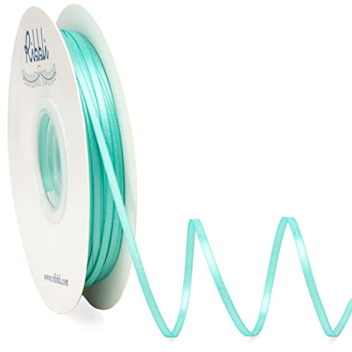 Snapklik.com : Satin Ribbon 1/8 Inch X Continuous 100 Yards, Thin Aqua ...