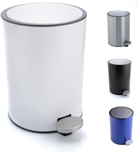 simplehuman CW1318 6L Round Pedal Bin, Small Bin for Bathroom Bedroom ...