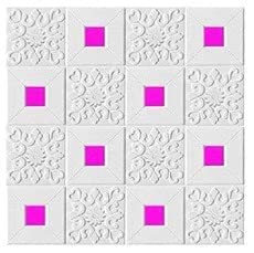 KSE White Pink Ceiling Wall Sticker 3D Foam Wall Sticker Panels I ...