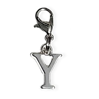 Amazon.com: Letter Clip On Charms Zipper Pulls Initials, Silver ...