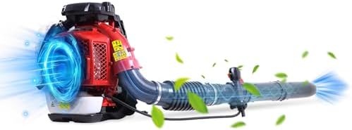 Amazon.com: HTK 63 CC Gas Backpack Leaf Blower - 2-Stroke Engine, High ...