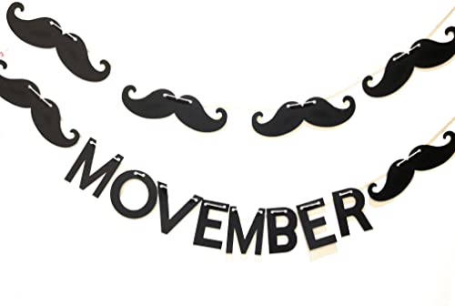 Movember Decorations - Moustache Movember flag bunting with string ...