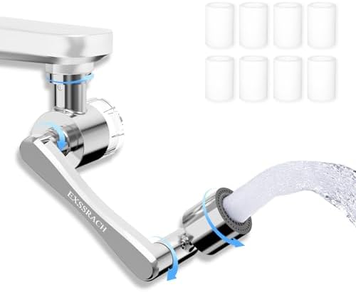 EXSSRACH 1080° Rotating Faucet Extender with Filter Cotton, Brass ...