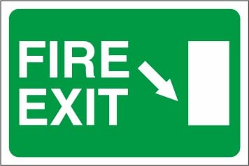 fire exit, Safety Sign Sticker, Waterproof PVC Sticker Signage | Wall ...