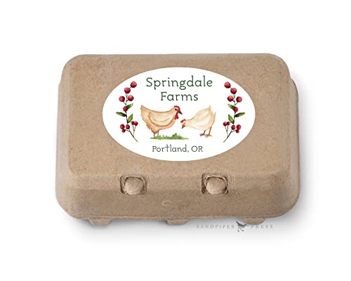 Amazon.com: Egg Carton Labels - Custom oval personalized stickers, hens ...