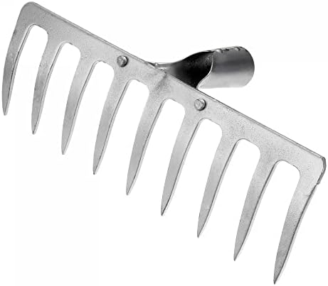 Amazon.com : uxcell 5 Teeth Garden Rake Head, Galvanized Manganese ...