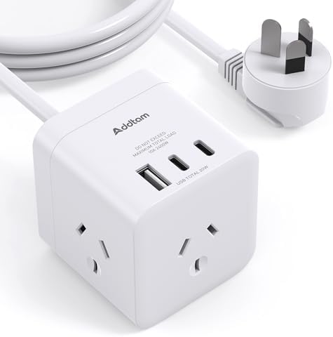 HEYMIX Power Strips USB-C, 20W USB Powerboard Surge Protector, 20W Fast ...