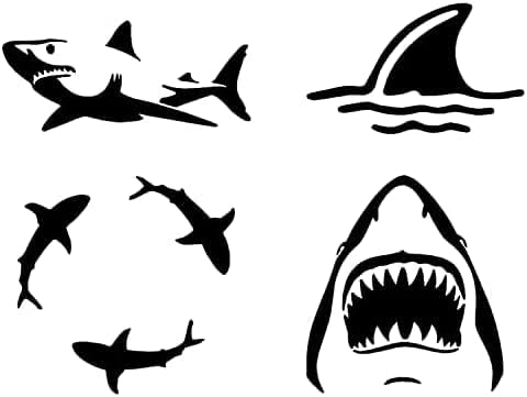 Amazon.com: Stick Family was A Delicious Shark Vinyl Decal Black ...