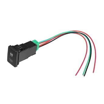 Amazon.com: Hihaha AUX Battery Push Button Switch with Connector Wire ...