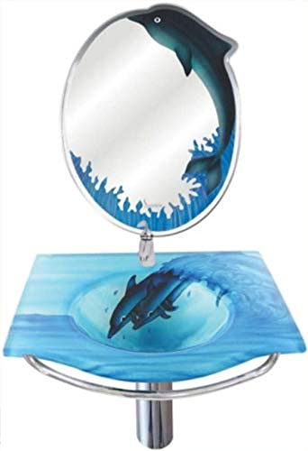 Wash Basin/Glossy Finish/Bathroom Sink/Vessel Sink (032) Dolphin Glass ...