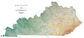 Amazon.com: Raven Maps Kentucky Topographic Map, Laminated Print ...