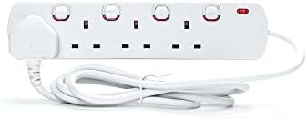 STATUS Multi Plug Extension | 6 Socket Extension Cable | 2m Extension ...