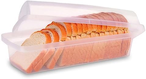 Amazon.com: Clear Plastic Bread Container Storage Box - 2 Pack BPA Free ...