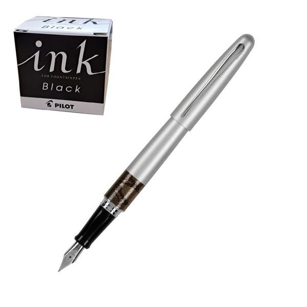 PILOT MR2 Python Fountain Pen Medium with 30 ML Black Ink Bottle ...