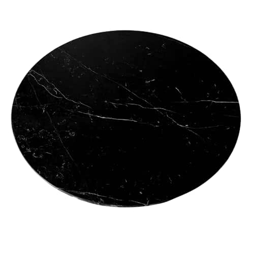 Amazon.com: Round Marble Table Top Replacement Black Stone Nightstand ...