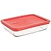 pyrex Simply Store Glass Rectangular Food Container with Red Lid (3-Cup ...