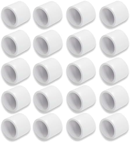 QWORK PVC Pipe End Cap Fitting, 20 Pack 1/2" Furniture Grade SCH40 Pipe ...